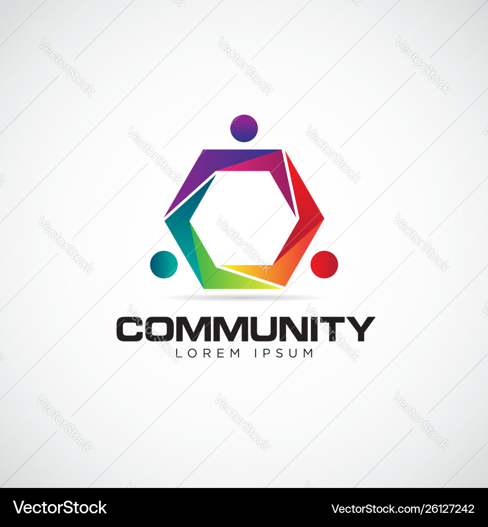 Colorful join community logo symbol icon Vector Image