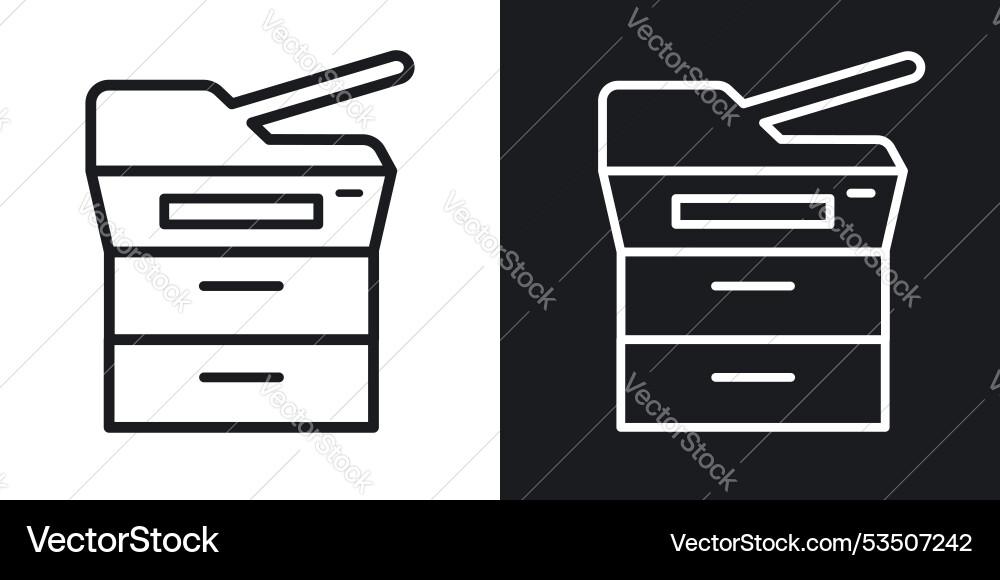 Copy machineline in thin line black color flat Vector Image