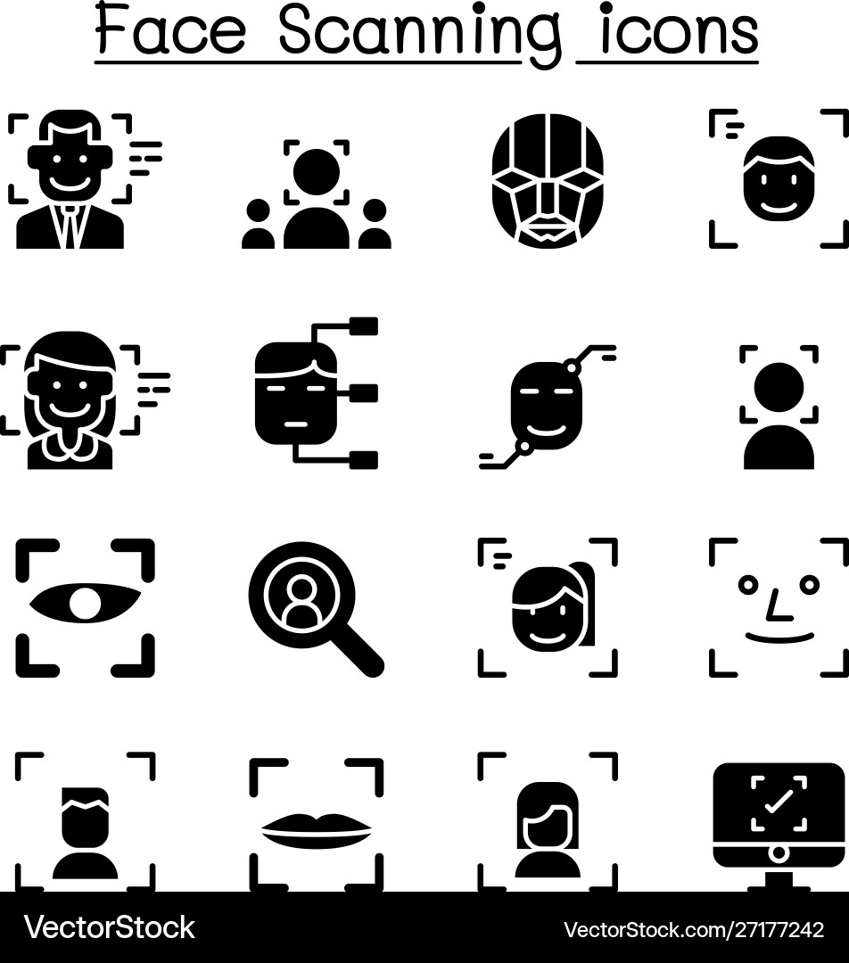 Face detection recognition scanning Royalty Free Vector