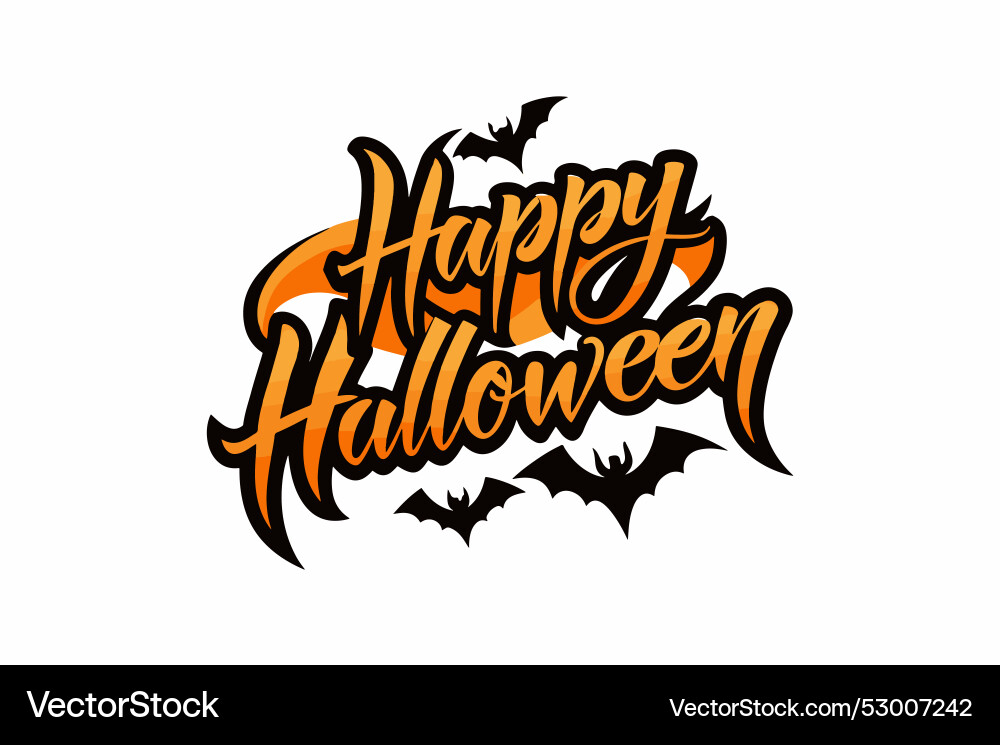Happy halloween typography calligraphy st Vector Image