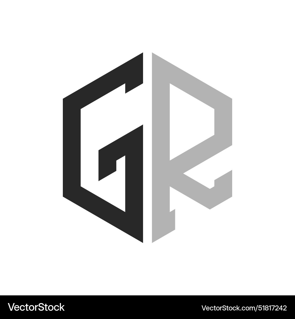 Modern unique hexagon letter gr logo design Vector Image