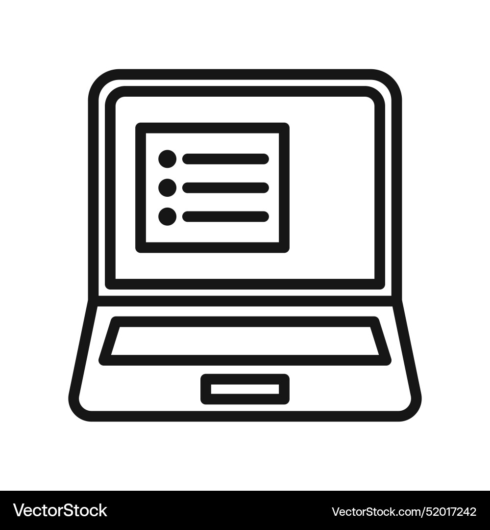 Official information online icon black line art Vector Image