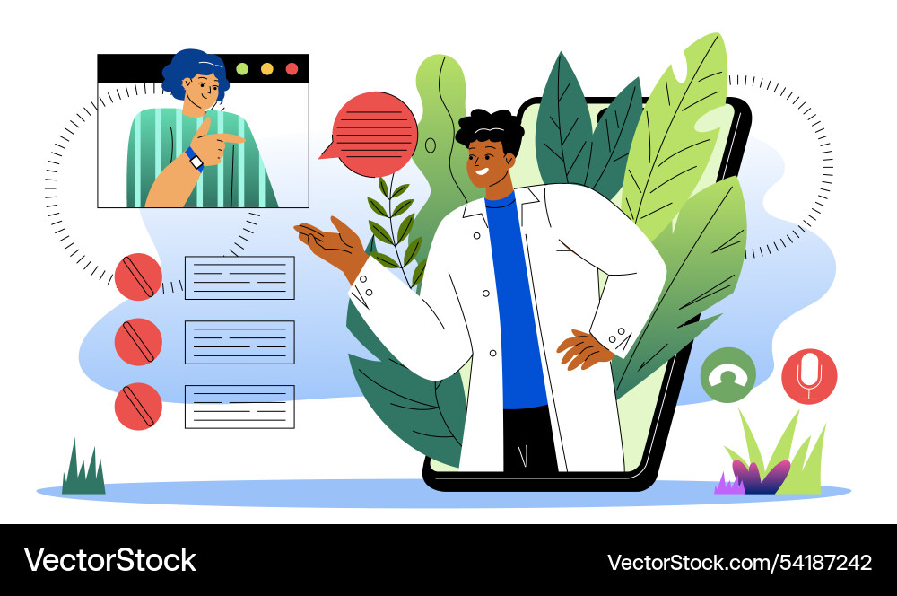 Online Doctor Consultation Royalty Free Vector Image