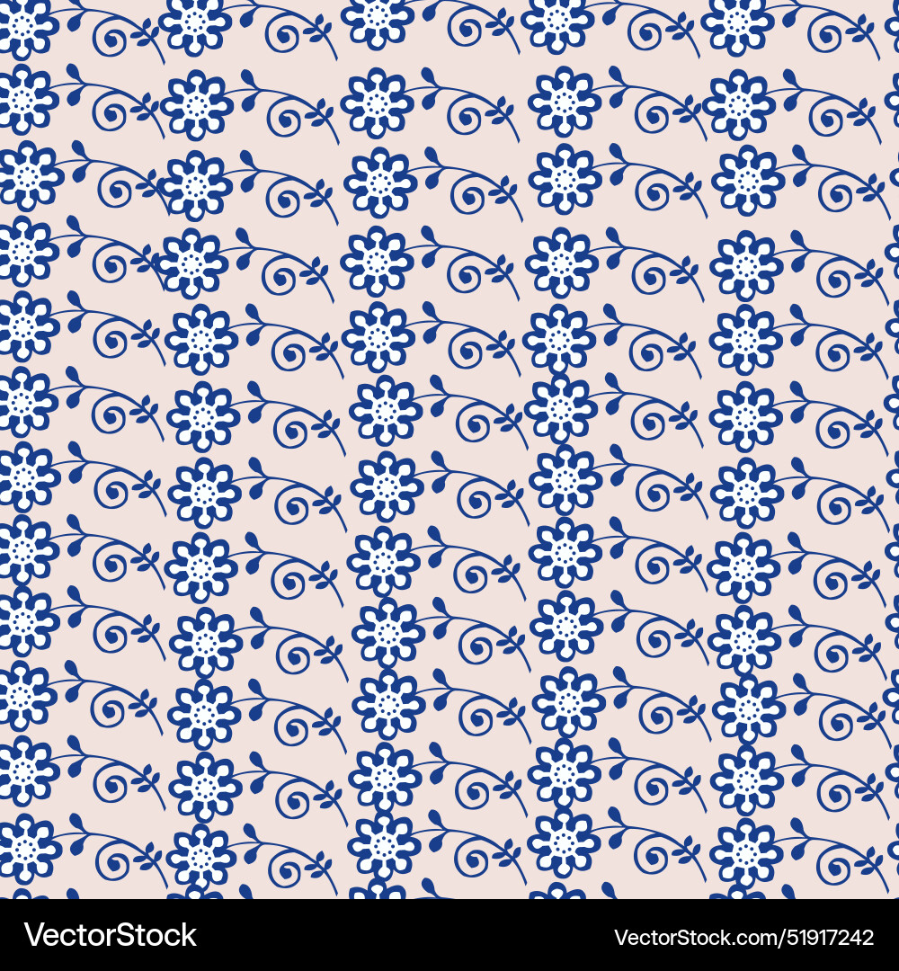 Seamless with simplified blossom flowers Vector Image