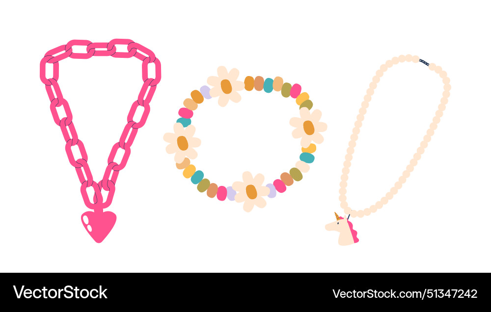 Vibrant array of children jewelry set Royalty Free Vector