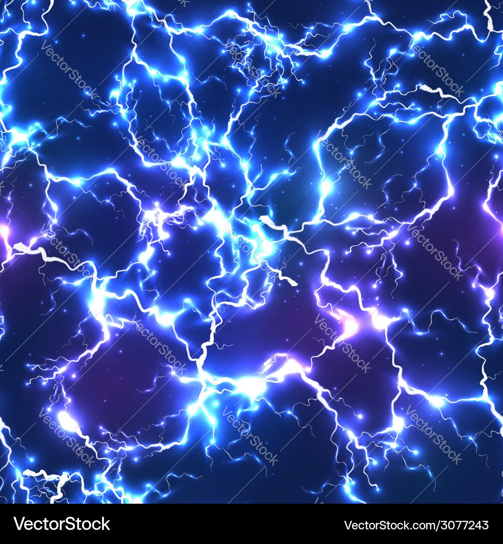 Abstract blue electric lightning seamless pattern Vector Image