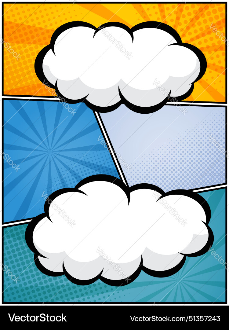 Colorful comic book pop art cartoon layout Vector Image