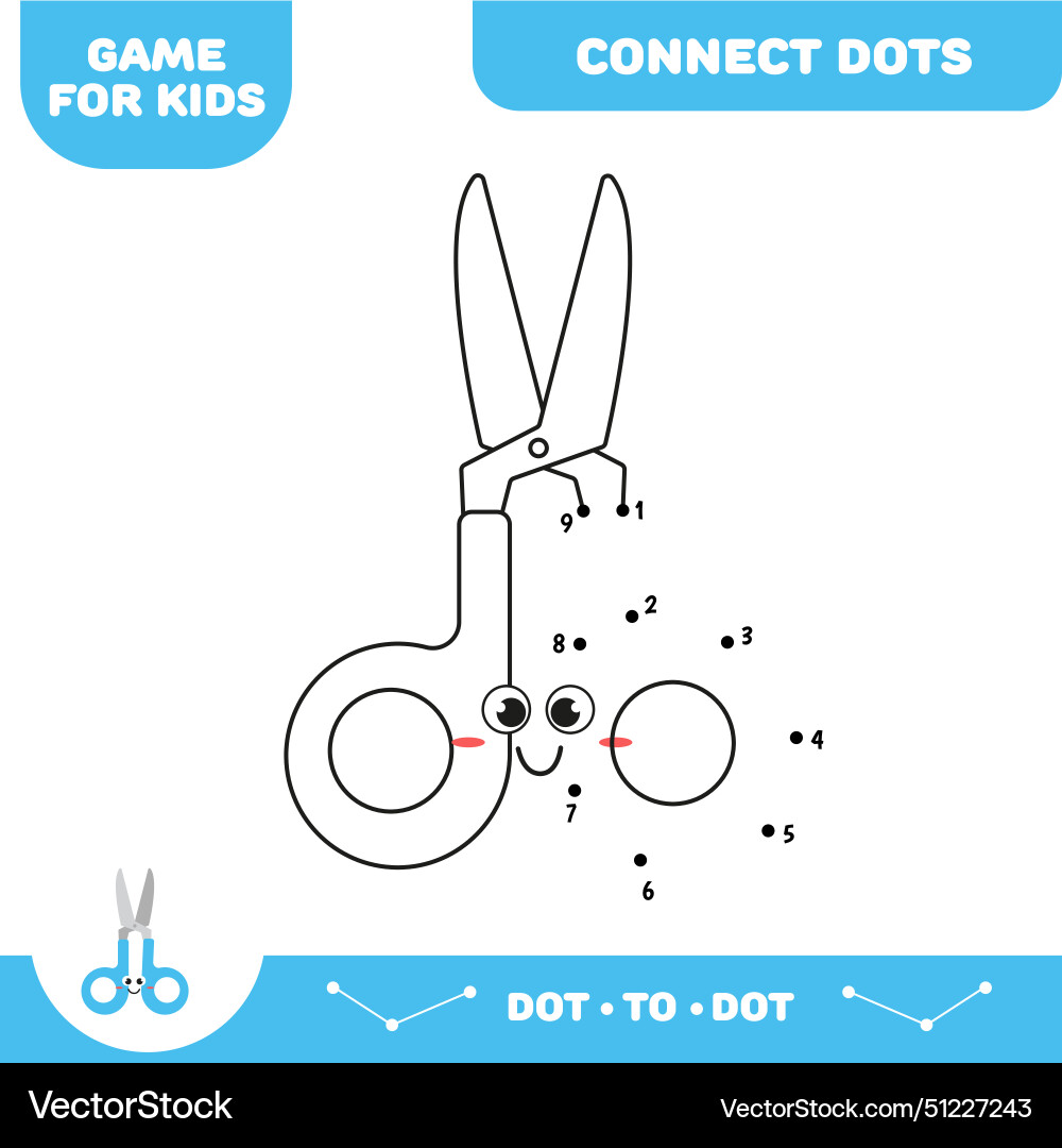 Dot to educational game for preschool kids Vector Image