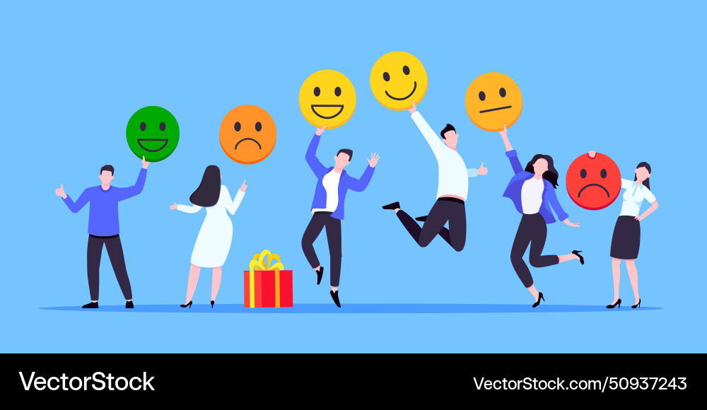 Employee satisfaction attitude survey feedback Vector Image