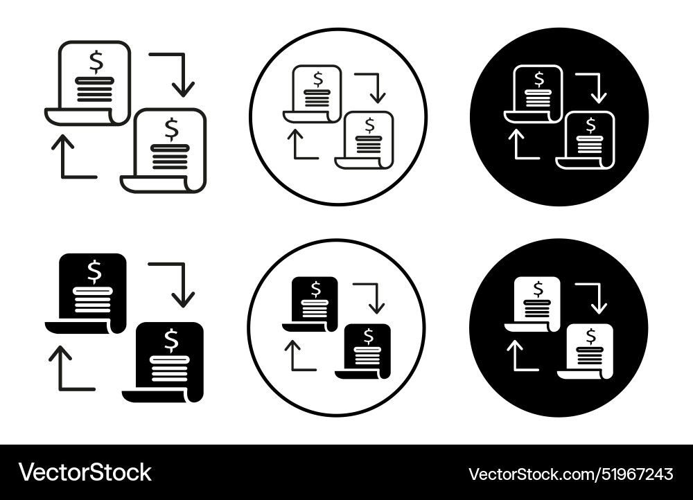 Ledger simple icon collection set on white Vector Image