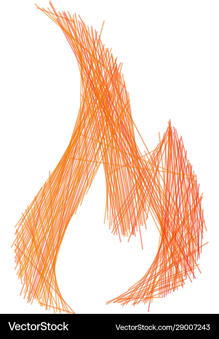 Linear hand drawn fire flame campfire editable Vector Image