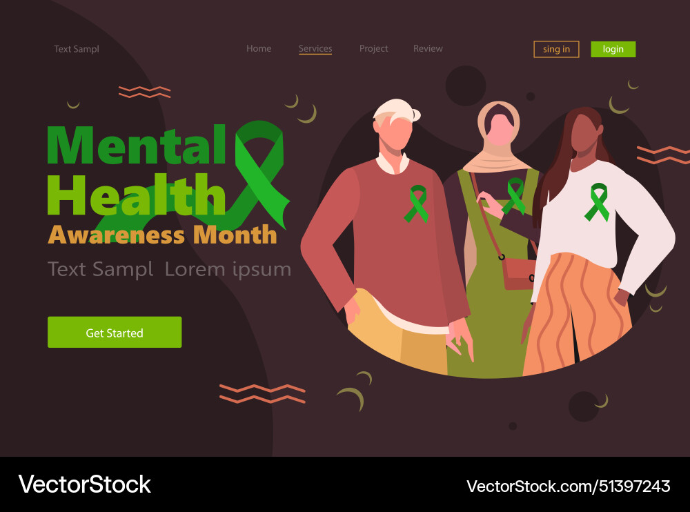 Mental health awareness month Royalty Free Vector Image