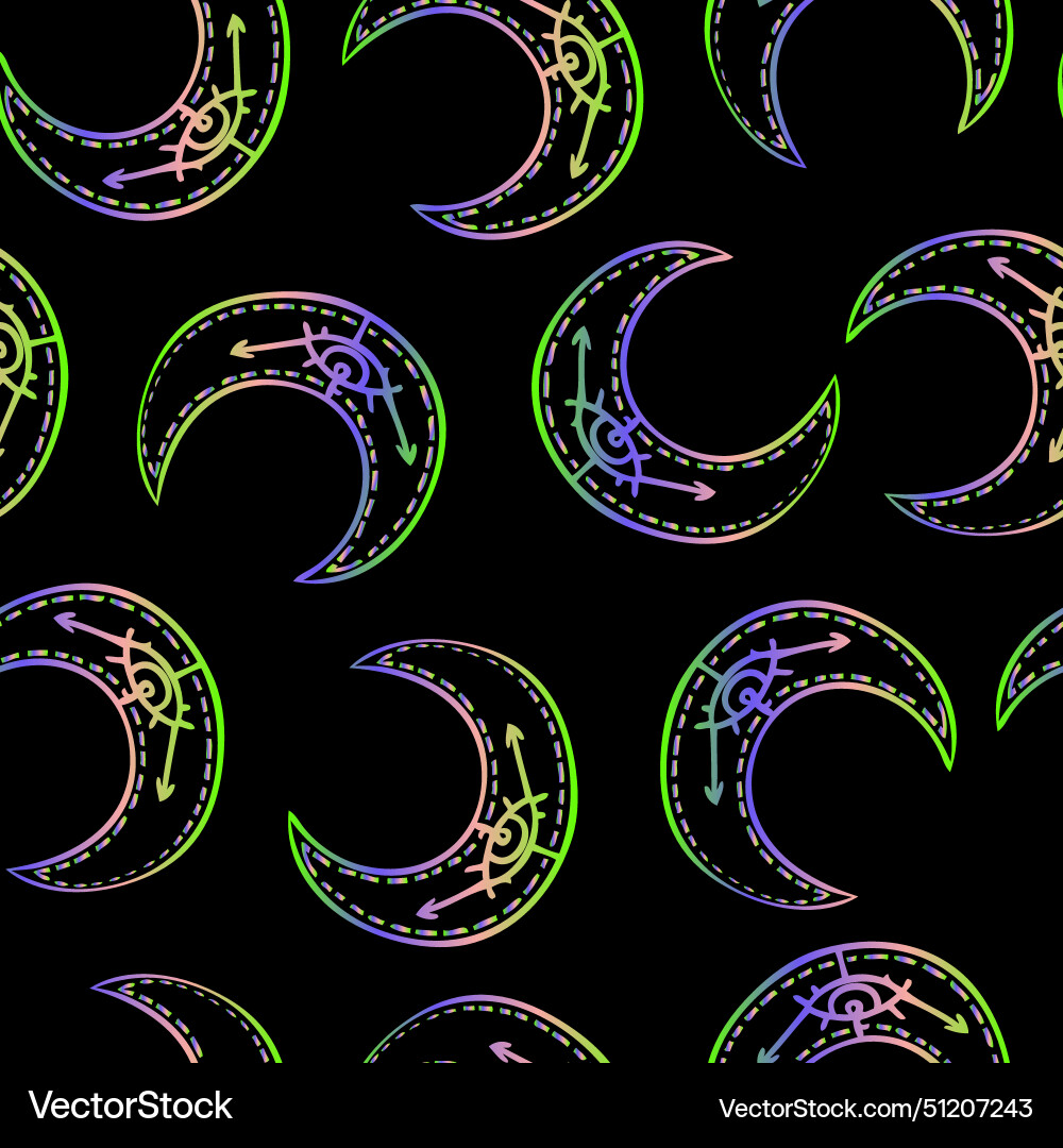 Sacred moon seamless pattern magic style ornament Vector Image
