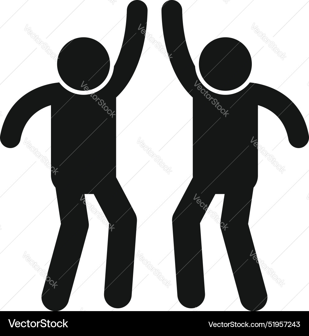 Two people giving high five celebrating success Vector Image