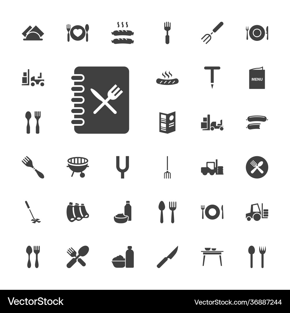 33 fork icons Royalty Free Vector Image - VectorStock