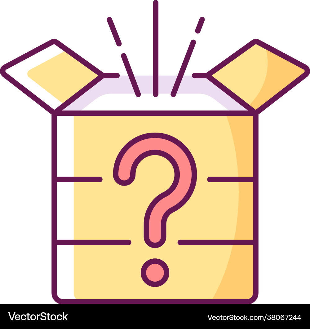 Mystery box rgb color icon Royalty Free Vector Image