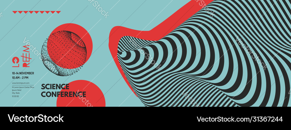 Science conference background with optical can Vector Image