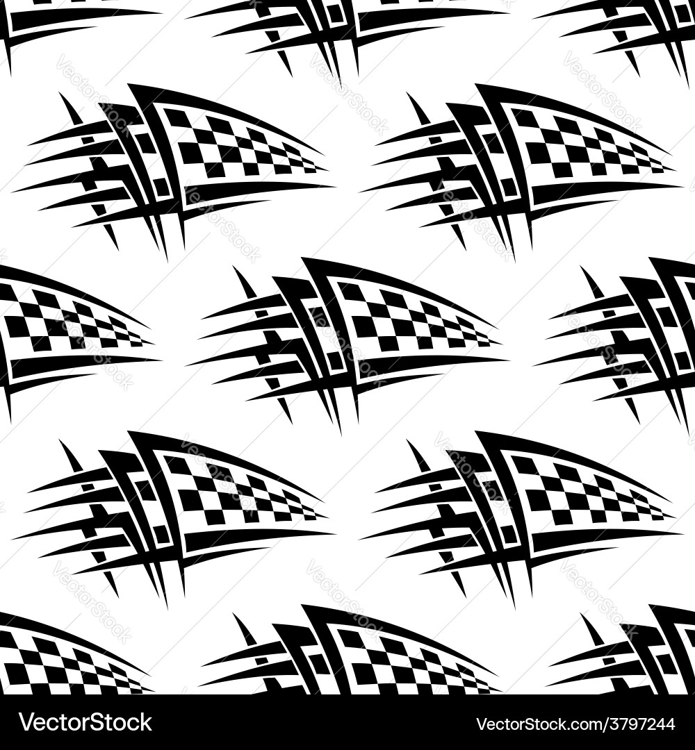 Seamless pattern with tribal racing tattoo Vector Image