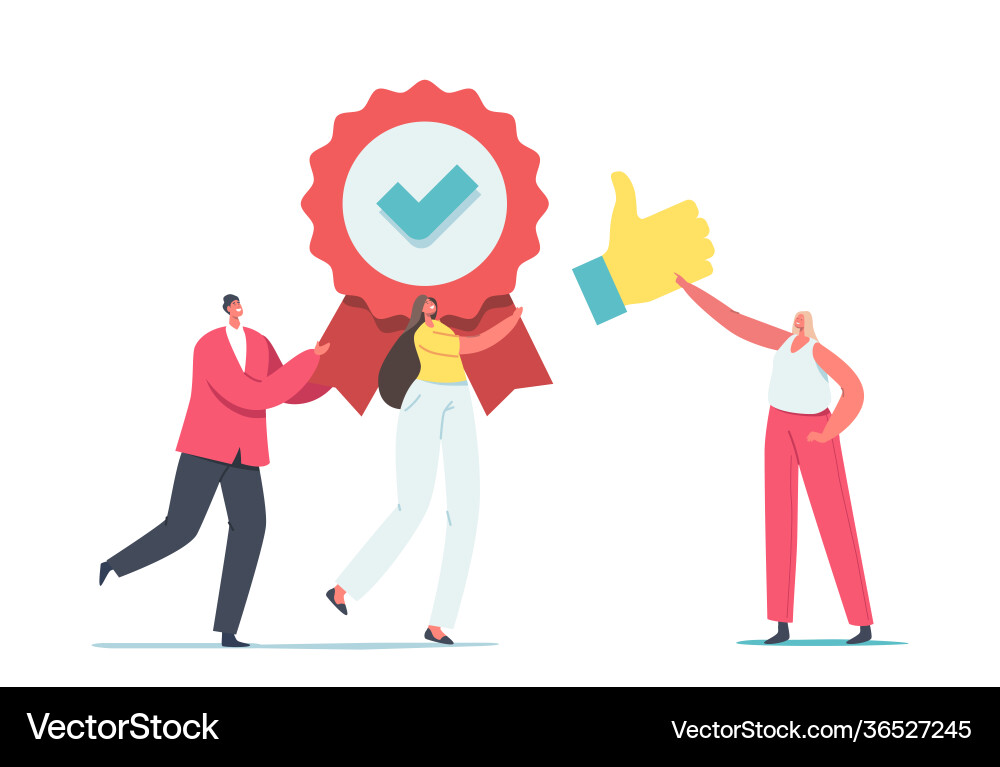 Approval quality level improvement concept tiny Vector Image