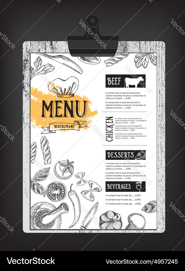 Cafe menu restaurant brochure food design template