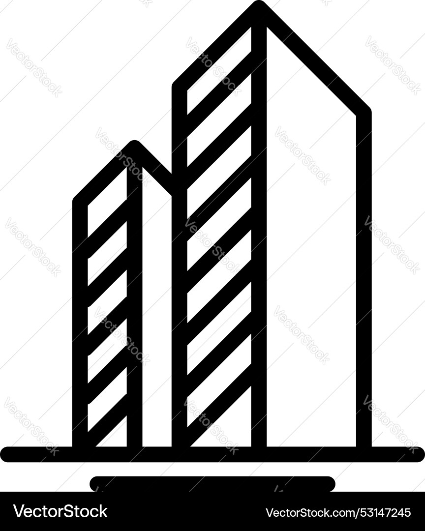 Icon building skyscaper symbols editable file Vector Image
