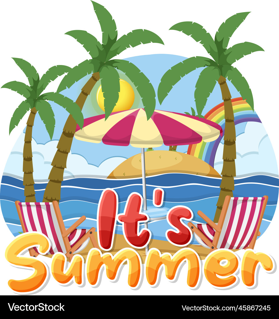 Its summer logo template Royalty Free Vector Image