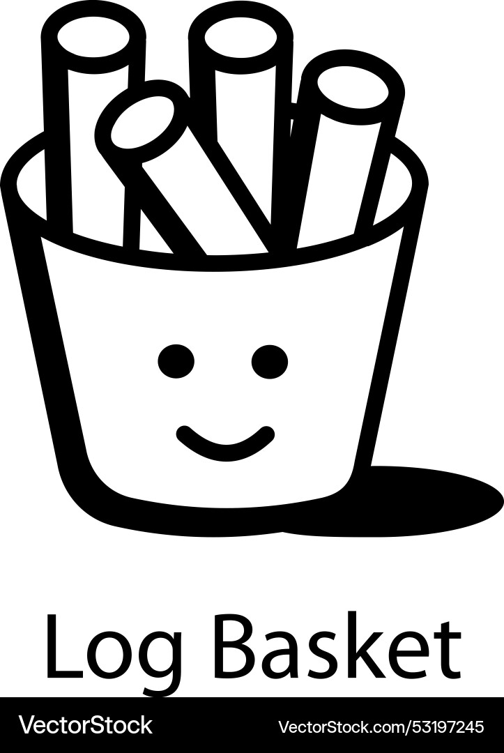 Log basket Royalty Free Vector Image - VectorStock