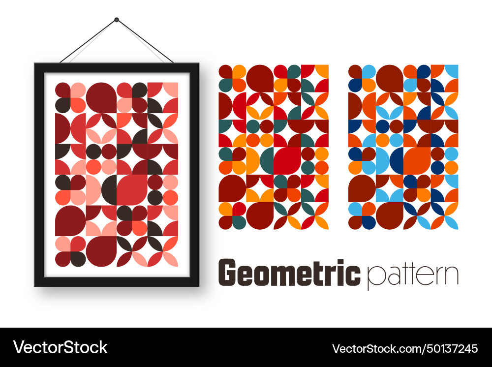 Picture frame with geometric trendy pattern Vector Image
