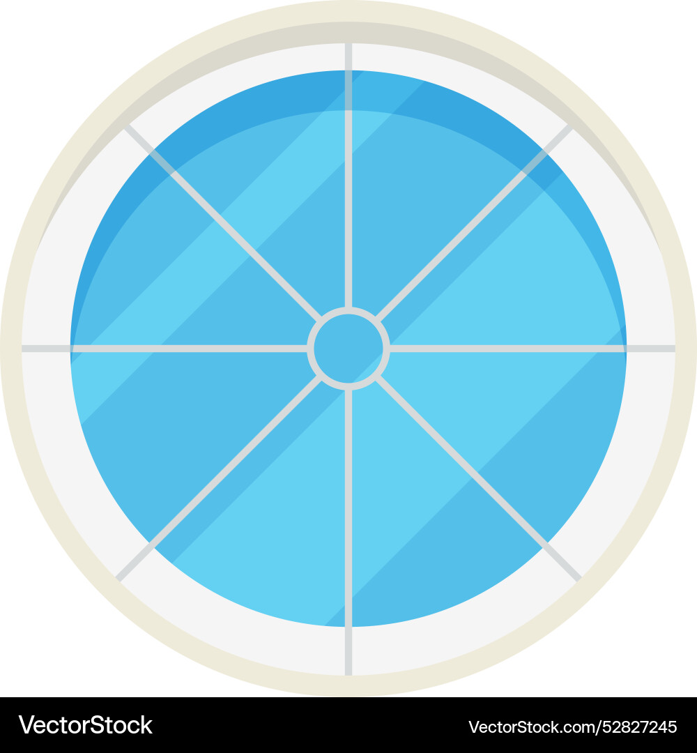 Round window frame with clean glass cartoon Vector Image