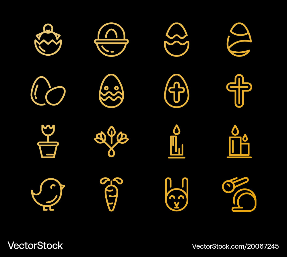 Set of easter icons Royalty Free Vector Image - VectorStock