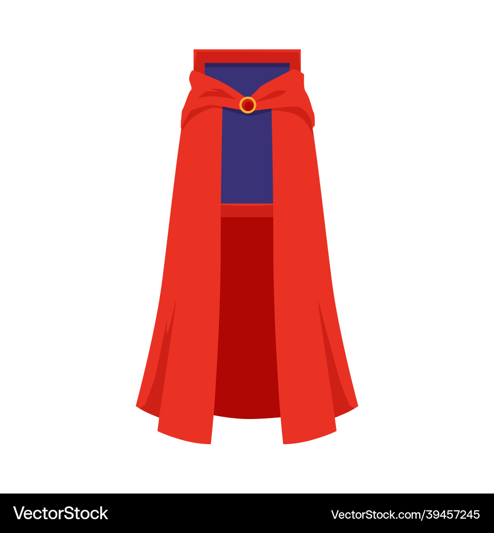 Super hero cape from red silk fabric Royalty Free Vector