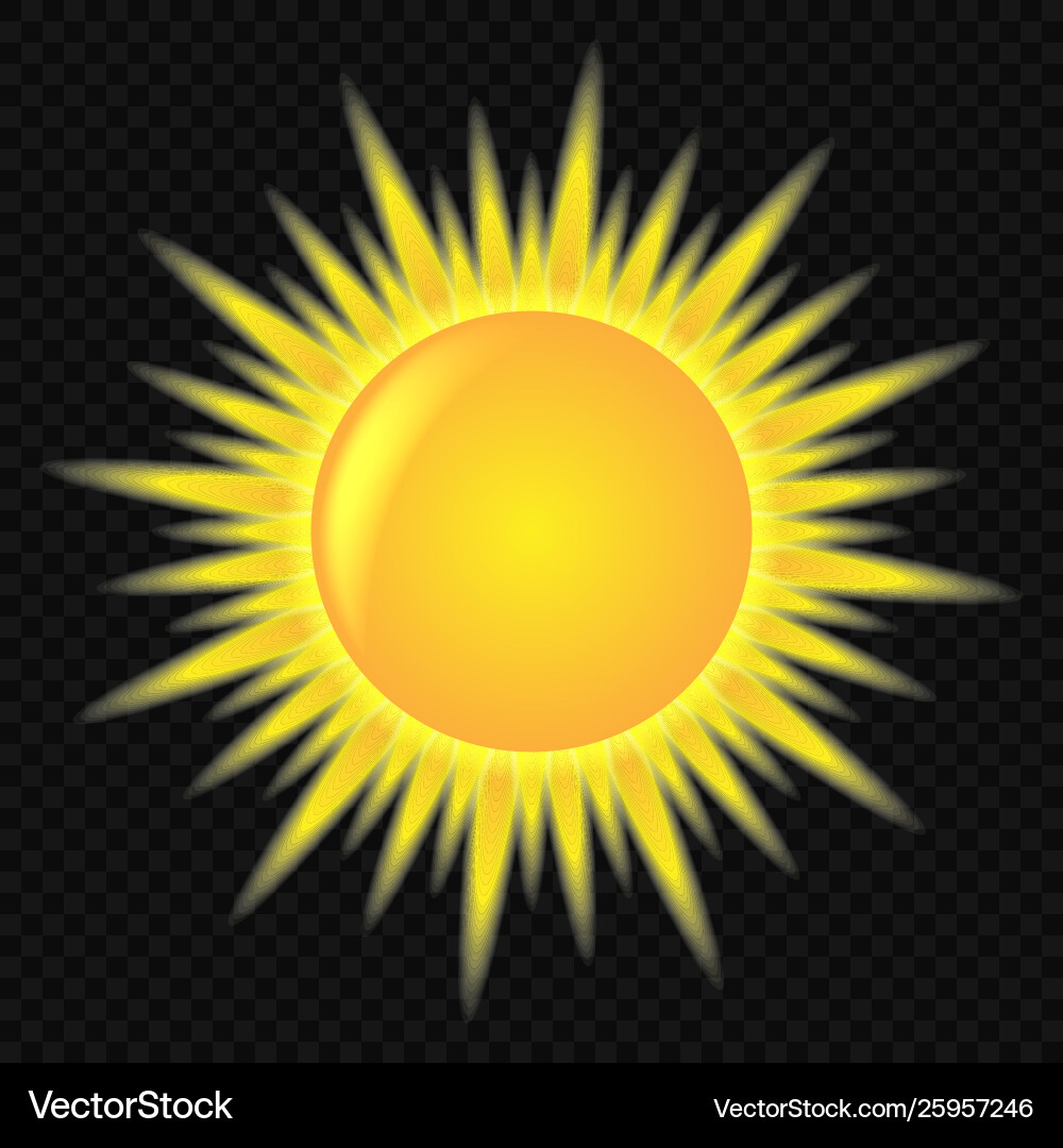 3d cute sun icon Royalty Free Vector Image - VectorStock