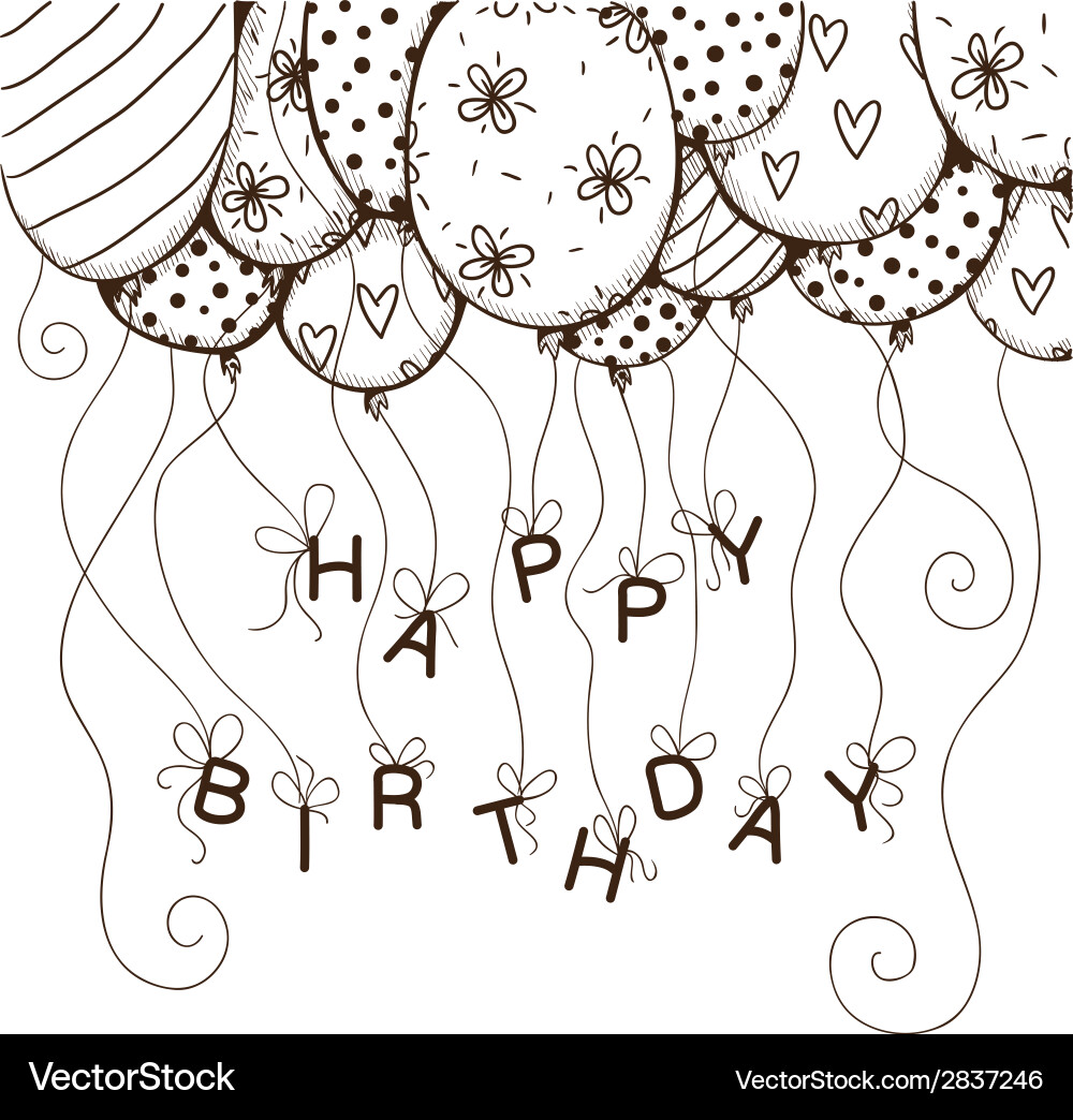Birthday Balloons Border Royalty Free Vector Image