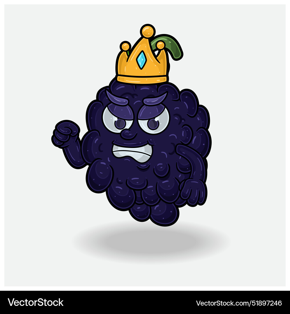 Blackberry fruit cartoon with angry expression Vector Image