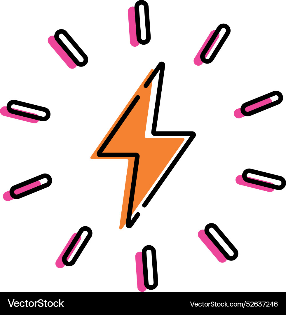 Charging Bolt Sketch Royalty Free Vector Image