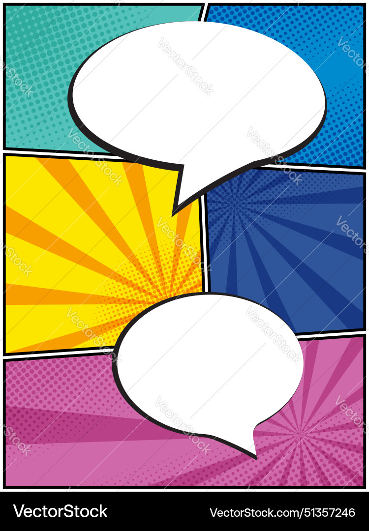 Colorful comic book pop art cartoon layout Vector Image