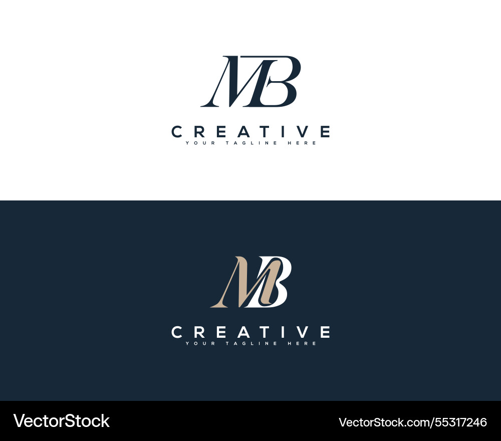 Creative monogram letter mb logo design Royalty Free Vector
