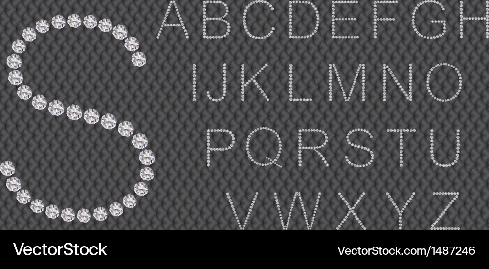 Diamond alphabet letters from a to z Royalty Free Vector