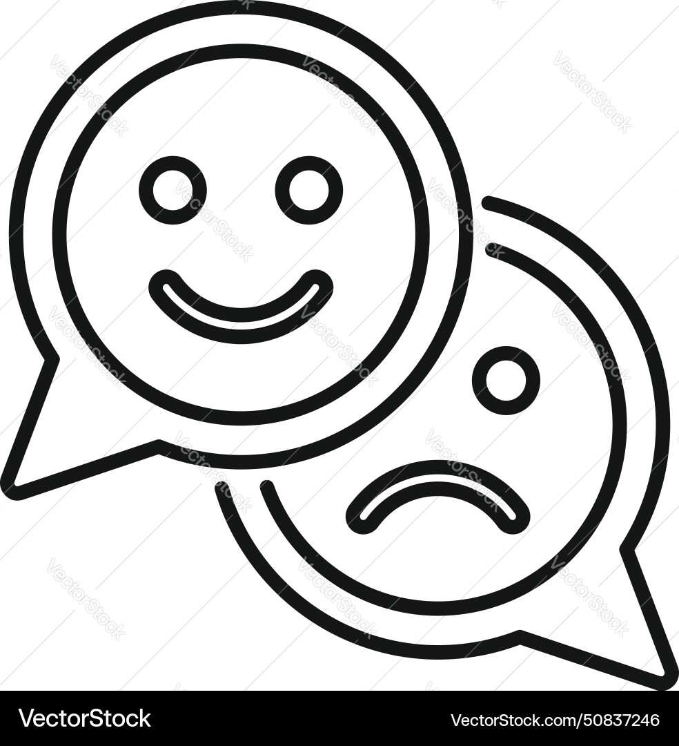 Emoji scale happy level icon outline Royalty Free Vector