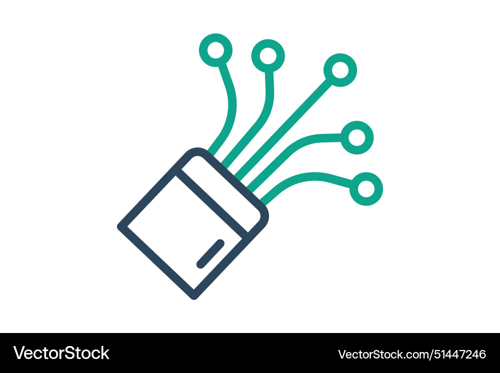 Fiber icon cable related to utilities line Vector Image