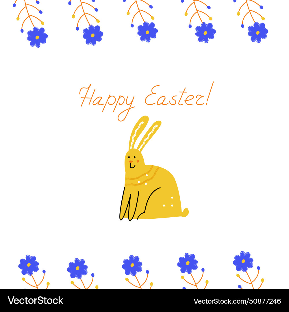 Happy easter frame template Royalty Free Vector Image