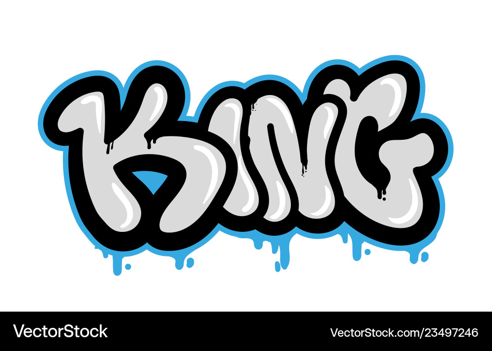 King graffiti lettering Royalty Free Vector Image
