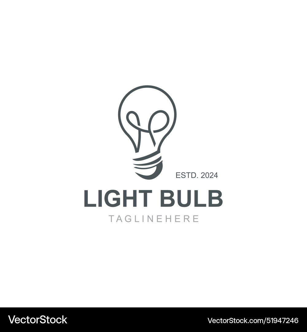 Light bulb creative lamp logo icon and business Vector Image