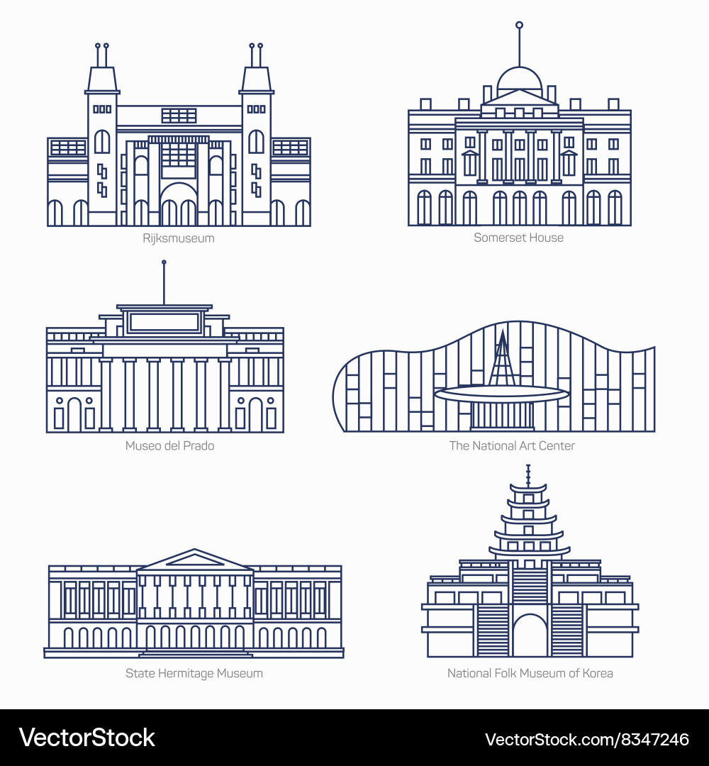 Museum Icons - State Museums Royalty Free Vector Image