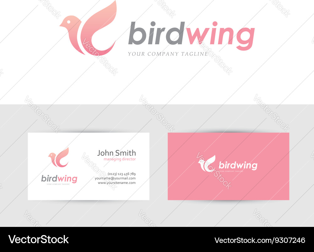 Pink bird logo Royalty Free Vector Image - VectorStock