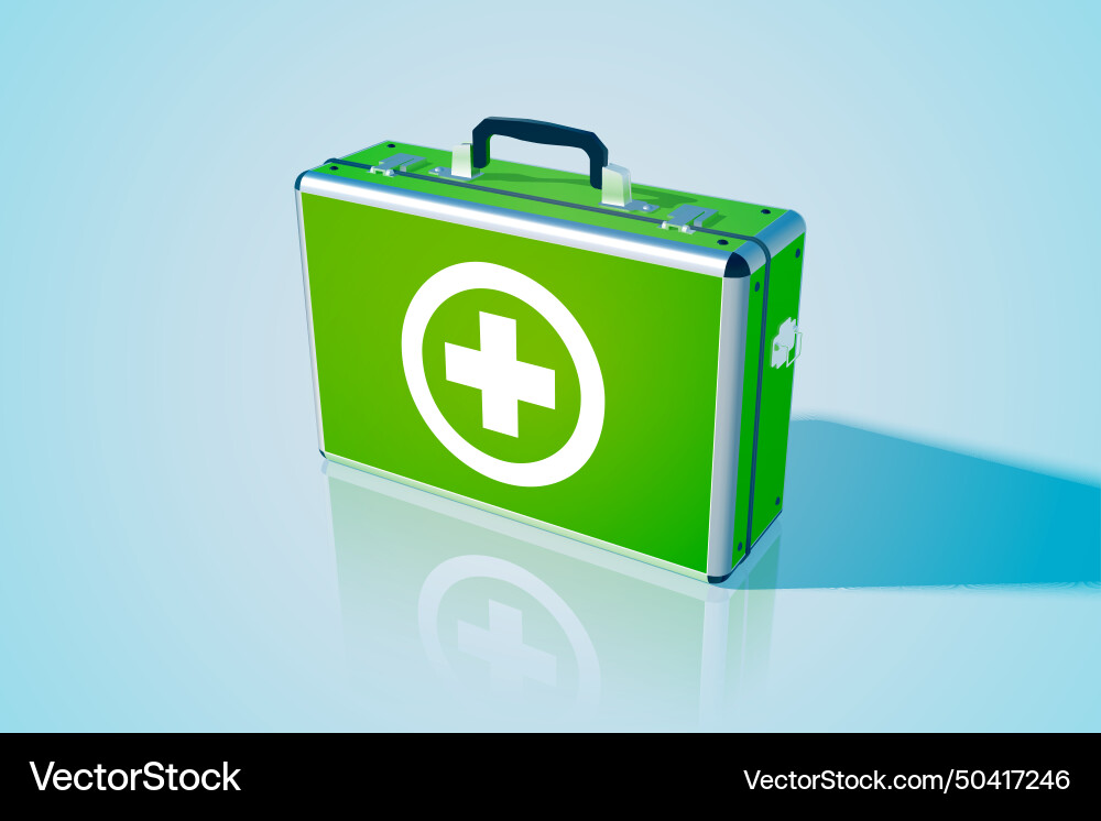 Realistic closed medical box template Royalty Free Vector