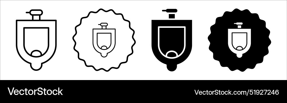 Urinal icon symbol set collection urinal simple Vector Image
