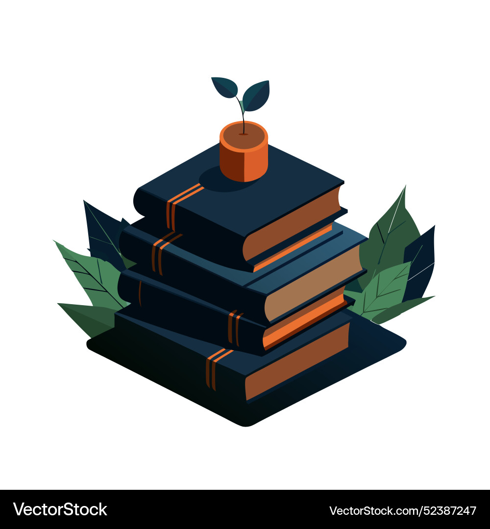 Books stack realistic Royalty Free Vector Image