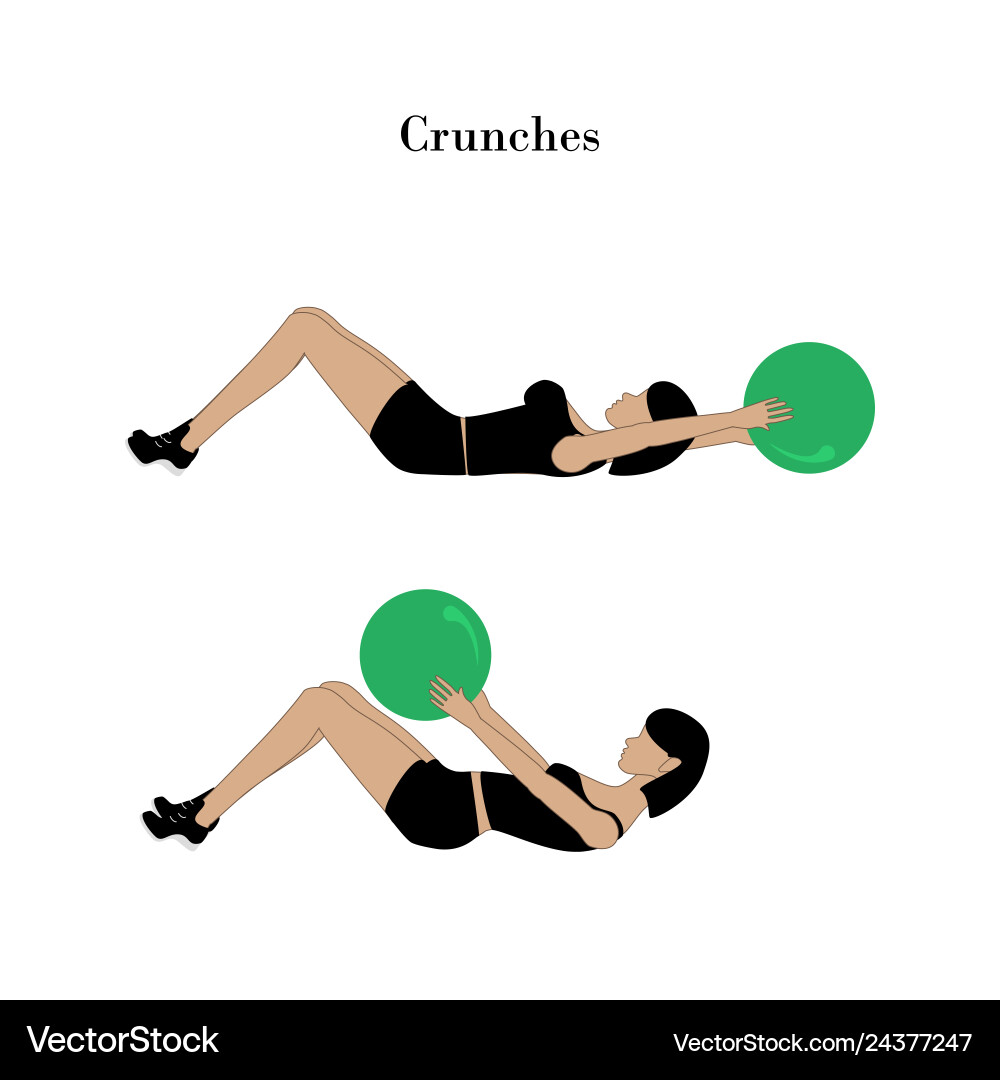 Crunches exercise workout Royalty Free Vector Image