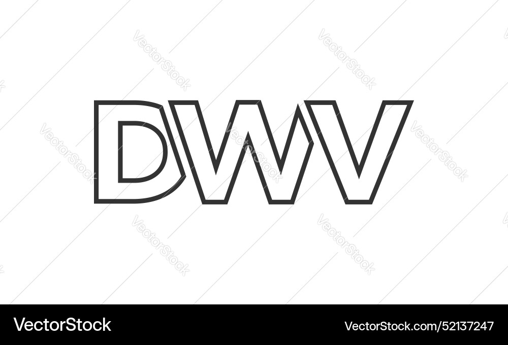 Dwv logo design template with strong and modern Vector Image